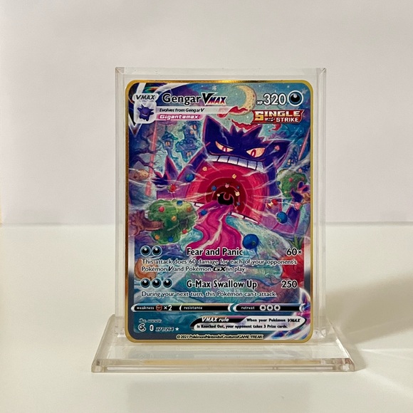Pokemon | Other | Gengar Vmax Gold Metal Pokmon Card ...